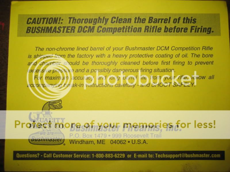 Bushmaster "CMP" rifle - 90's vintage - what type of barrel? > High ...